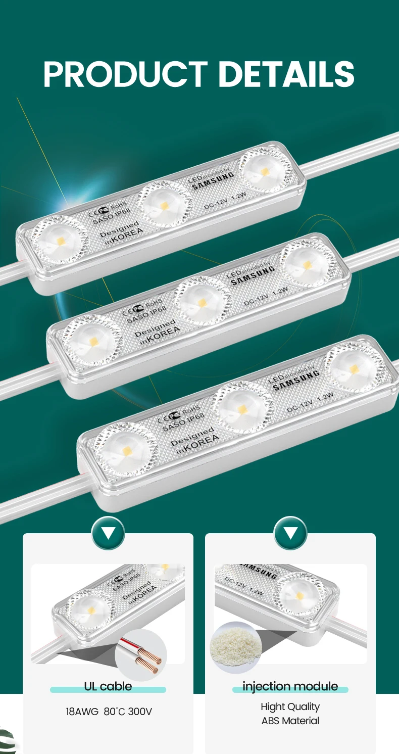 Dc 12v/24v Input Led Light Module 2835 3led Injection Ip67 Waterproof ...