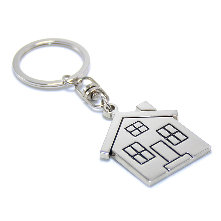 Engraved House Home Keychain Real Estate Company Promotional Building ...