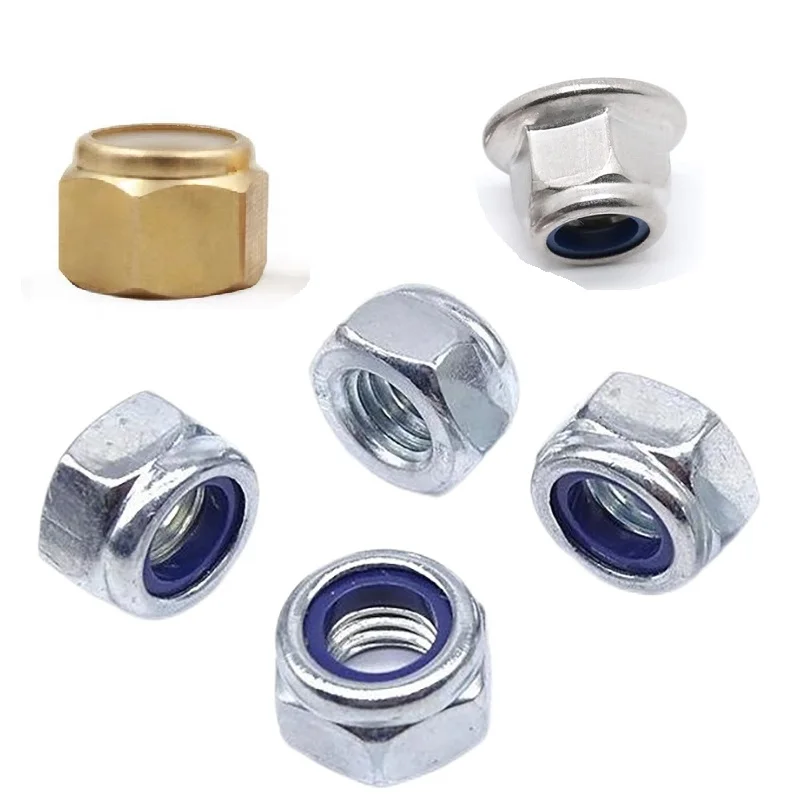 Din985 Galvanized Grade 4,Grade8 Grade10 Stainless Steel 304 A2-70 Hex Nylon Lock Nut And Bolt ...