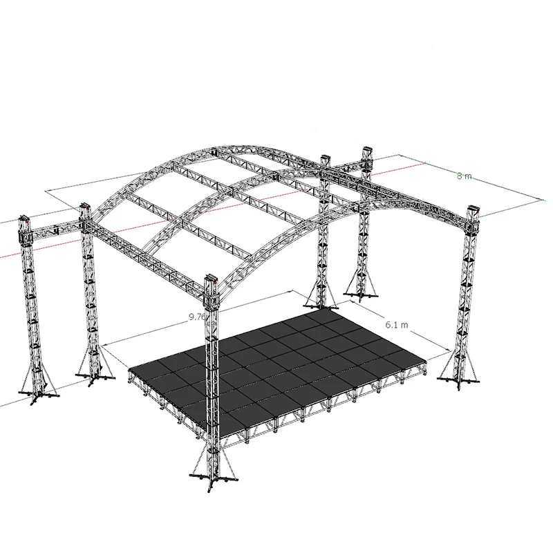 Aluminum Ground Support Truss System spigot roof truss system for stage ...