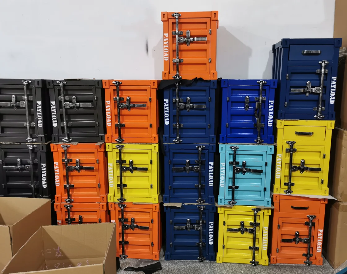 Industrial Style Iron Art Reception Nightstand Decorative Metal Storage ...