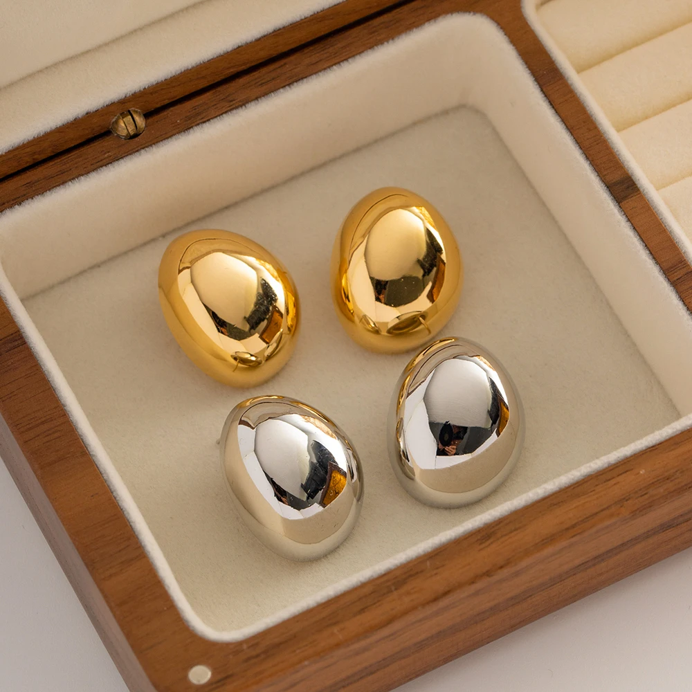 Waterproof 18k Gold Plated Brass Charm Jewelry Earrings Exaggerate High ...