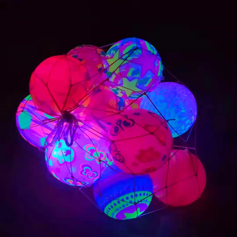 Large Light-up Fitness Fling Ball Inflatable Toy Bouncy Ball Flash ...