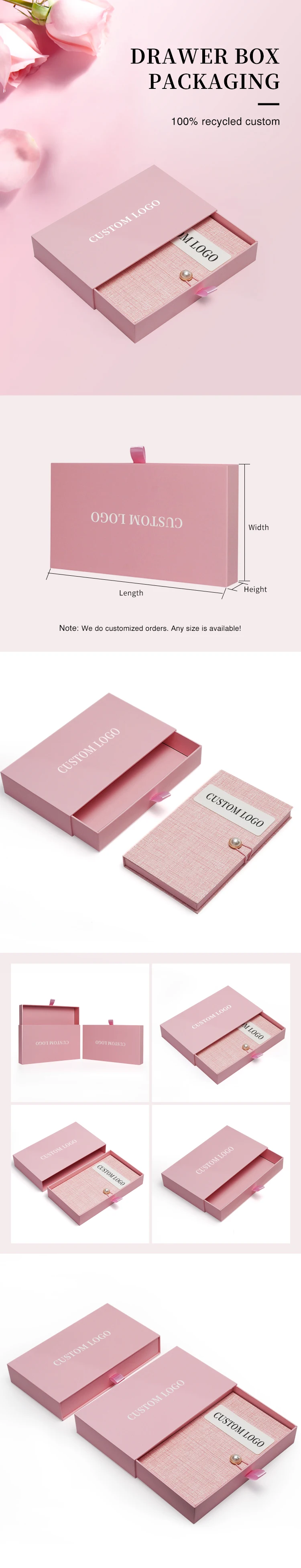 New Product Ideas Drawer Box Cartone Riciclato Box With Ribbon Gift ...