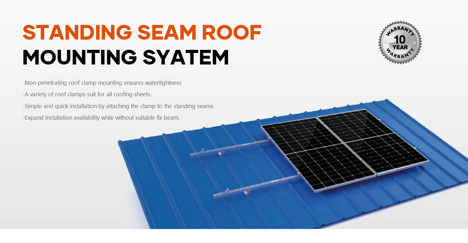 Standing Seam Solar Pitched Roof PV Mounting System