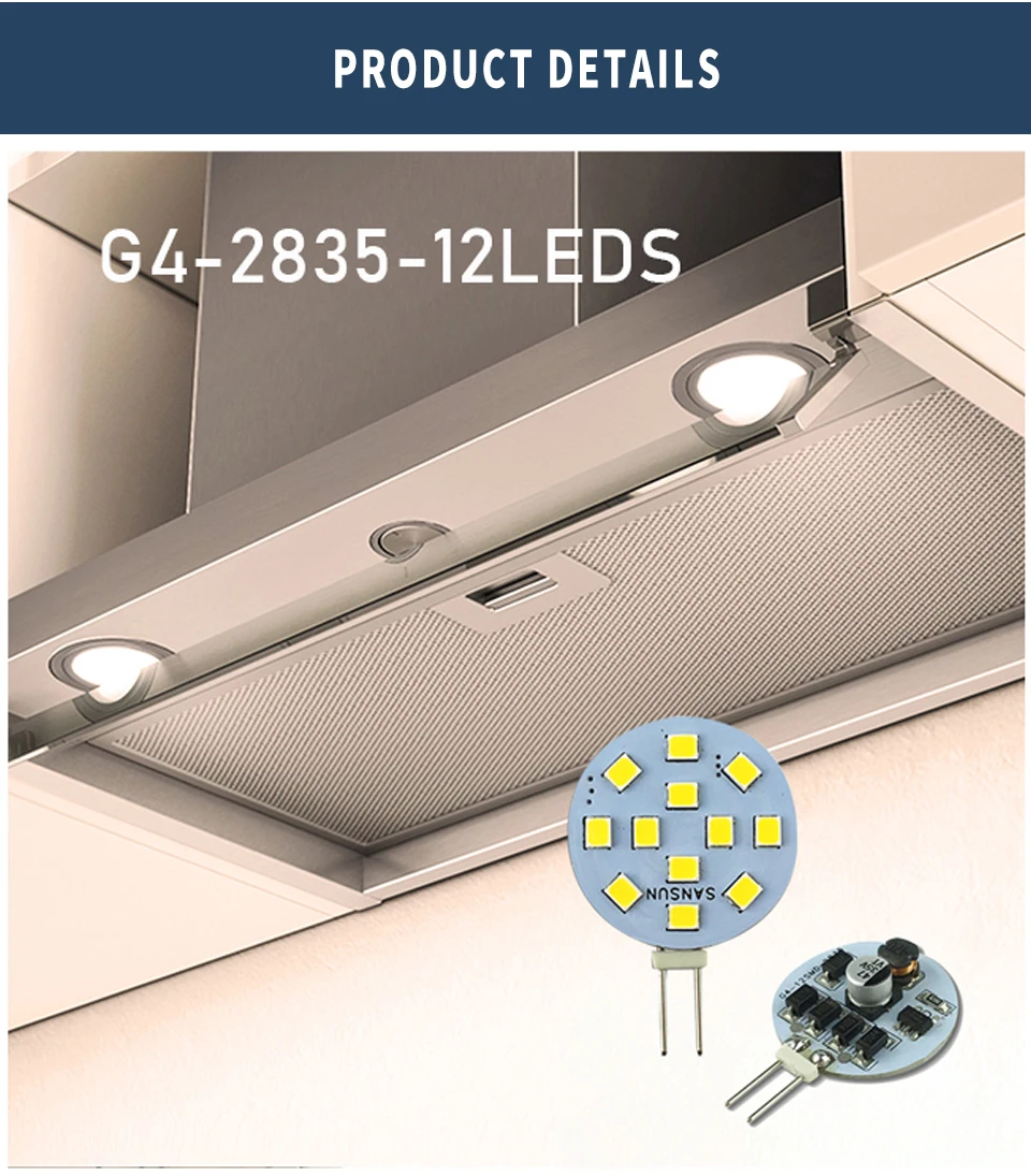 AC12V 24V Round Spotlight G4 LED Bulb 2.5W SMD2835 12LEDS
