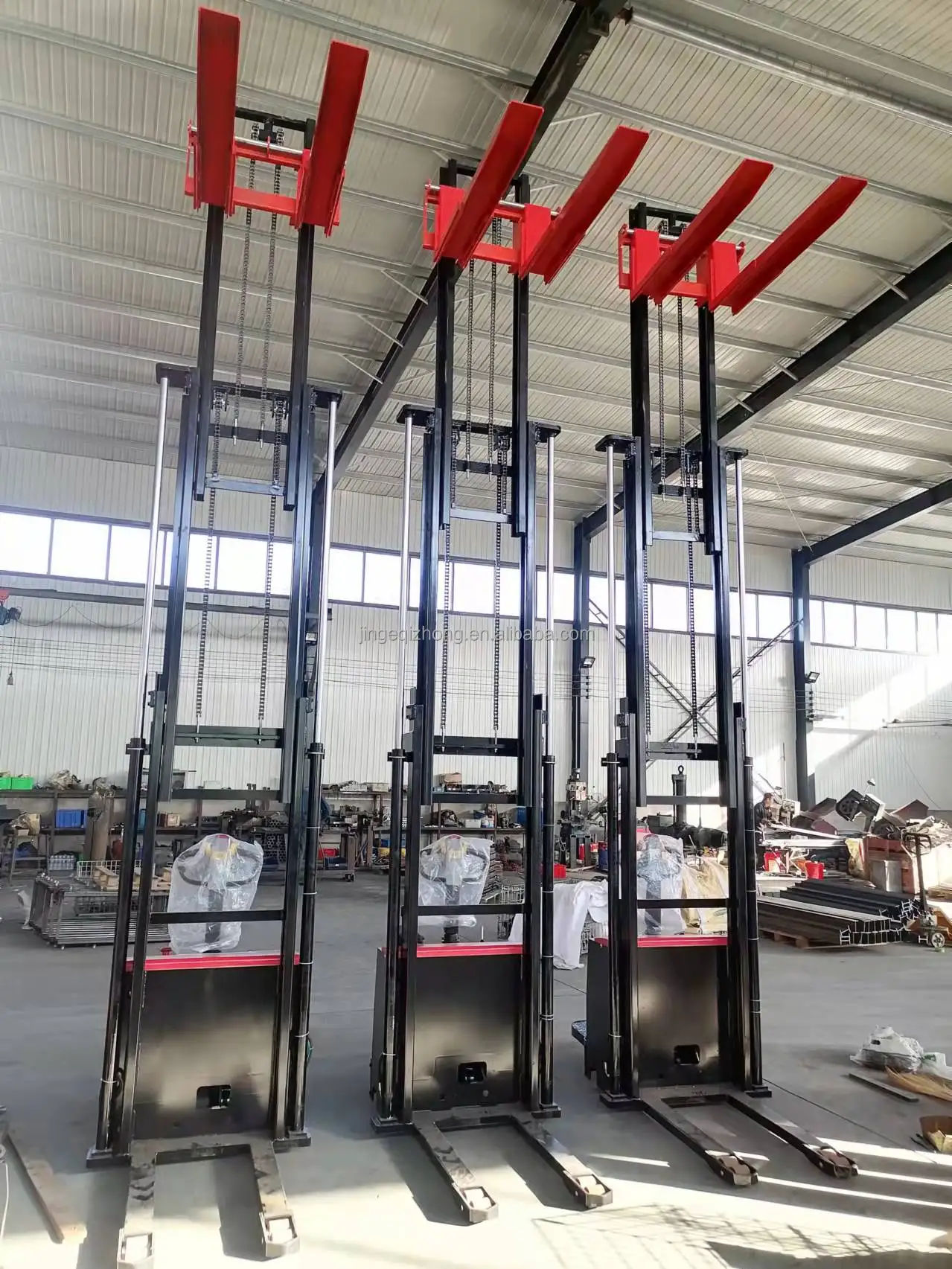 2T Stand on Type Electric Pallet Forklift Reach Lifting Full Electric ...