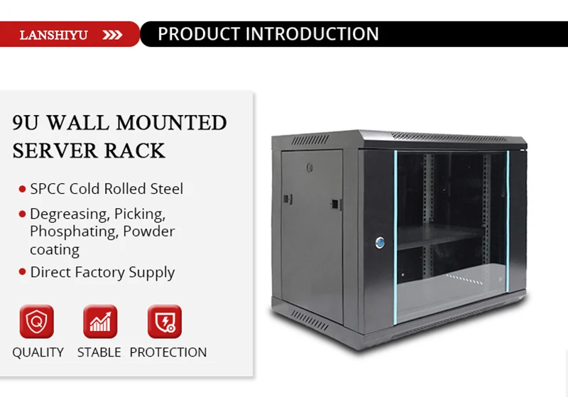 Network Cabinet Server Rack 6u Wallmount Cabinet Enclosure 19-inch 9u ...