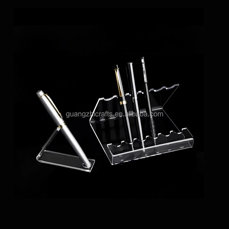 Clear Acrylic Pencil Holder Stand Custom Transparent Acrylic Single Pen ...