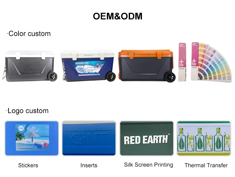 Custom Large Portable 45l Cooler Square Plastic Ice Chest Food Beer ...