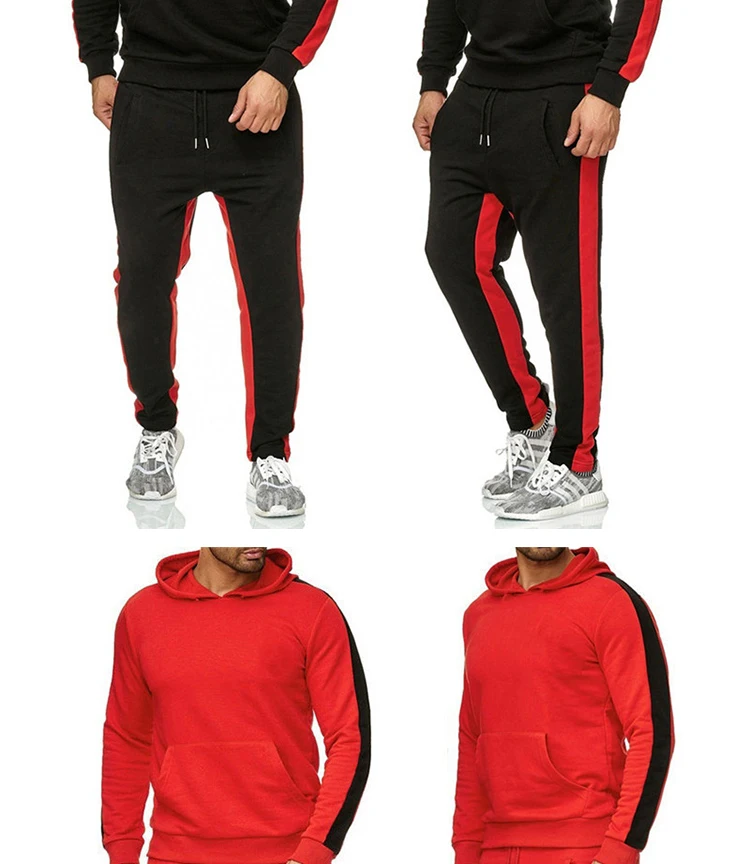Customize Embroidery Blank Men Logo Fall Jogger Sweat Suits Plus Size 2 ...