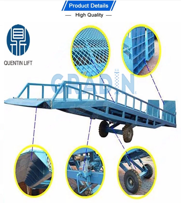 15T Hydraulic Mobile Container Truck Loading/unloading Ramps for ...