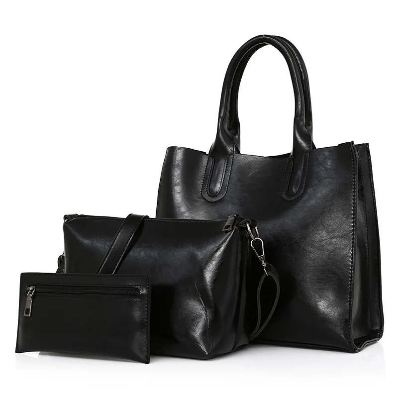 Shop MU Women's Luxury Bag Set - 3 Pieces PU Leather Handbags