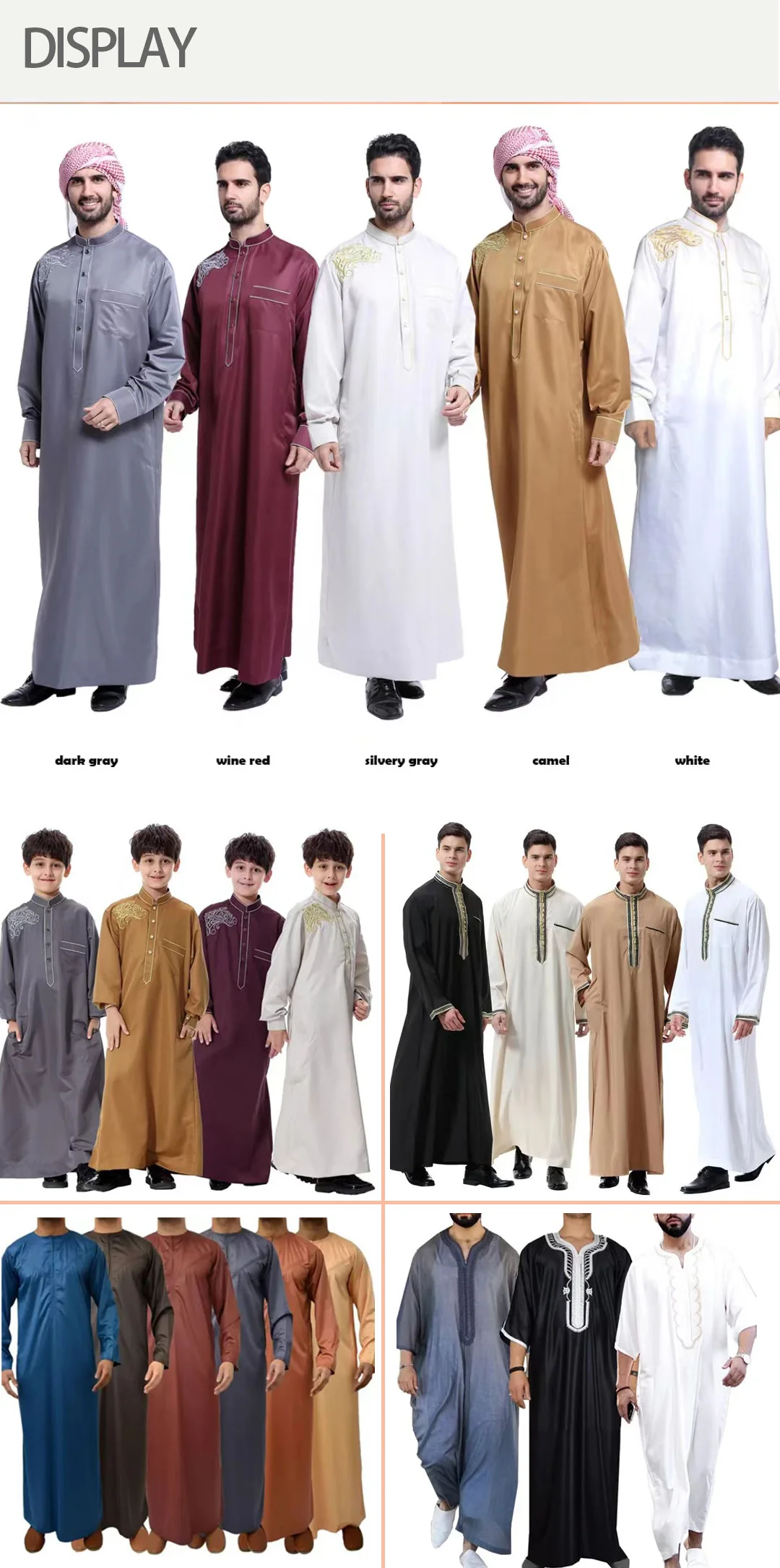 Traditional Hot Sale Saudi Dubai White Abaya Robe Children Kuwait ...