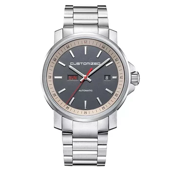 Men's Double Calendar Watch Stainless Steel Retro Simple Mechanical ...