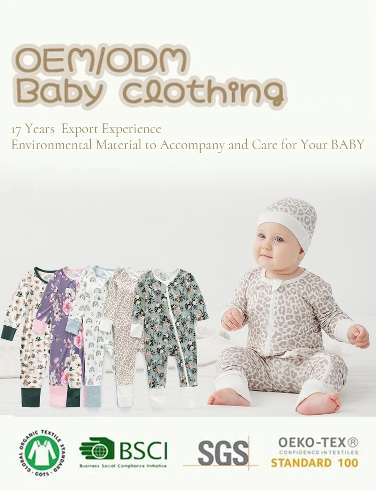 Factory Custom Reactive Print Organic Bamboo Clothing Baby Sleepwear ...