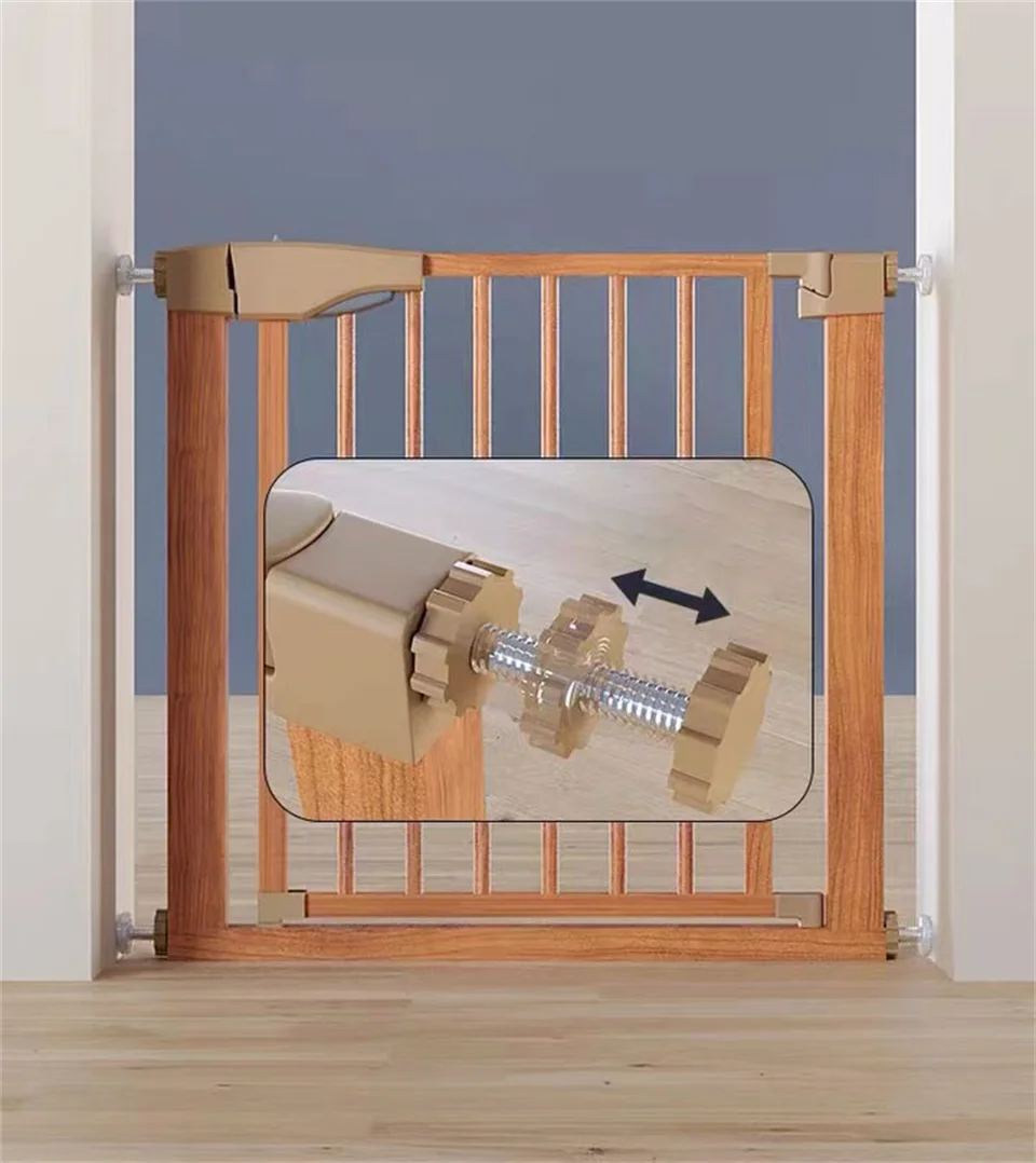 Kids Stairs Barrier Retractable Extra Wide Wood Safety Gate