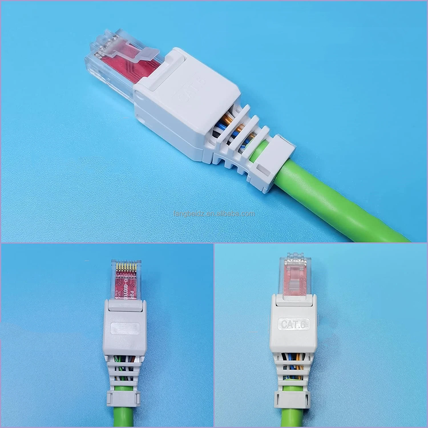 Rj45 Toolless Cat6 Utp Plug 8p8c Male Cat6 Toolless Modular Plug Connector Ri45 Toolless ...