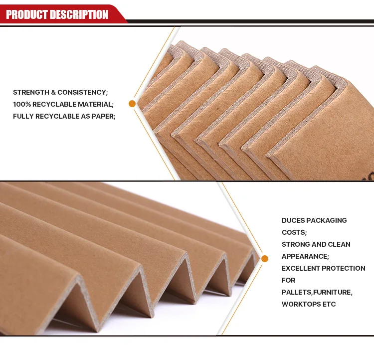 Brown Corrugated Cardboard Angles Edge Boards Kraft Paper Pallet Edge ...