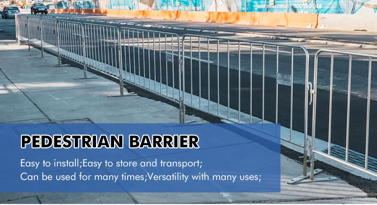 Fixed Leg Pedestrian Barriers Metal Steel Road Traffic Crowd Control ...
