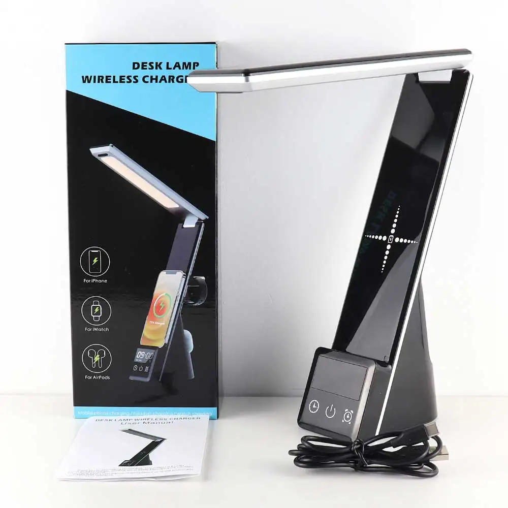 Touch Control Eye-caring Table Lamp Alarm Clock 3 Modes Smart Desk Lamp ...