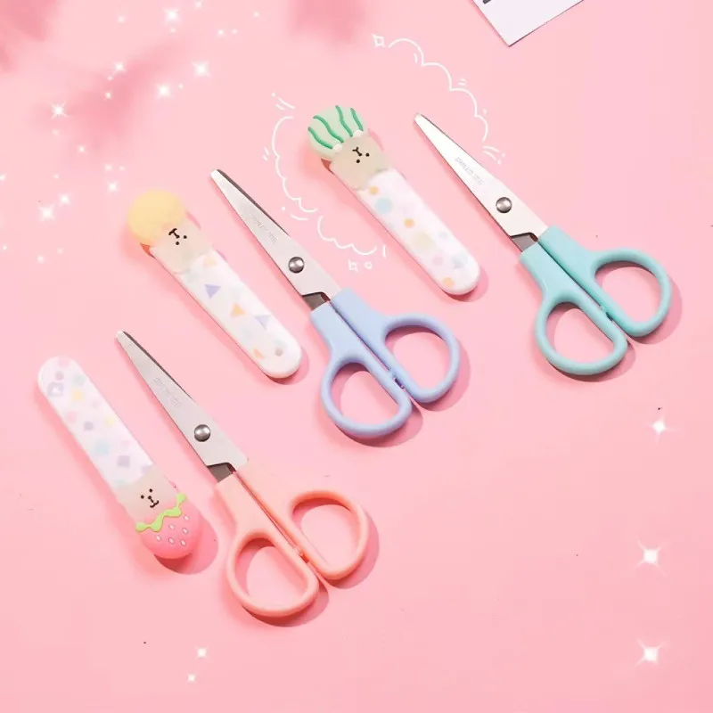 Cute Cartoon Scissors Creative Safety Scissors With Protective Case For ...