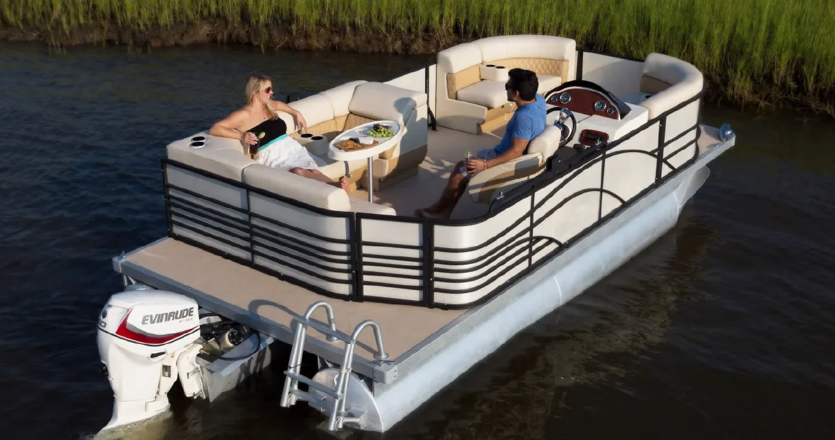 20ft Luxury Aluminium Pontoon Floats Fishing House Boat Furniture With ...