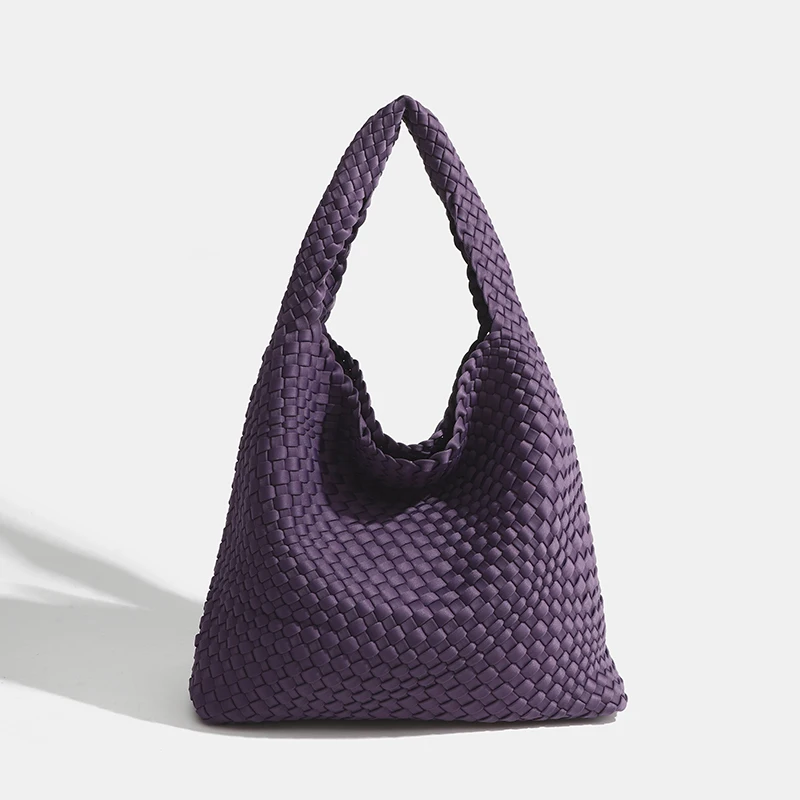 Neoprene Woven Bag Travel Handbags Purses Large Capacity Shoulder Bags ...