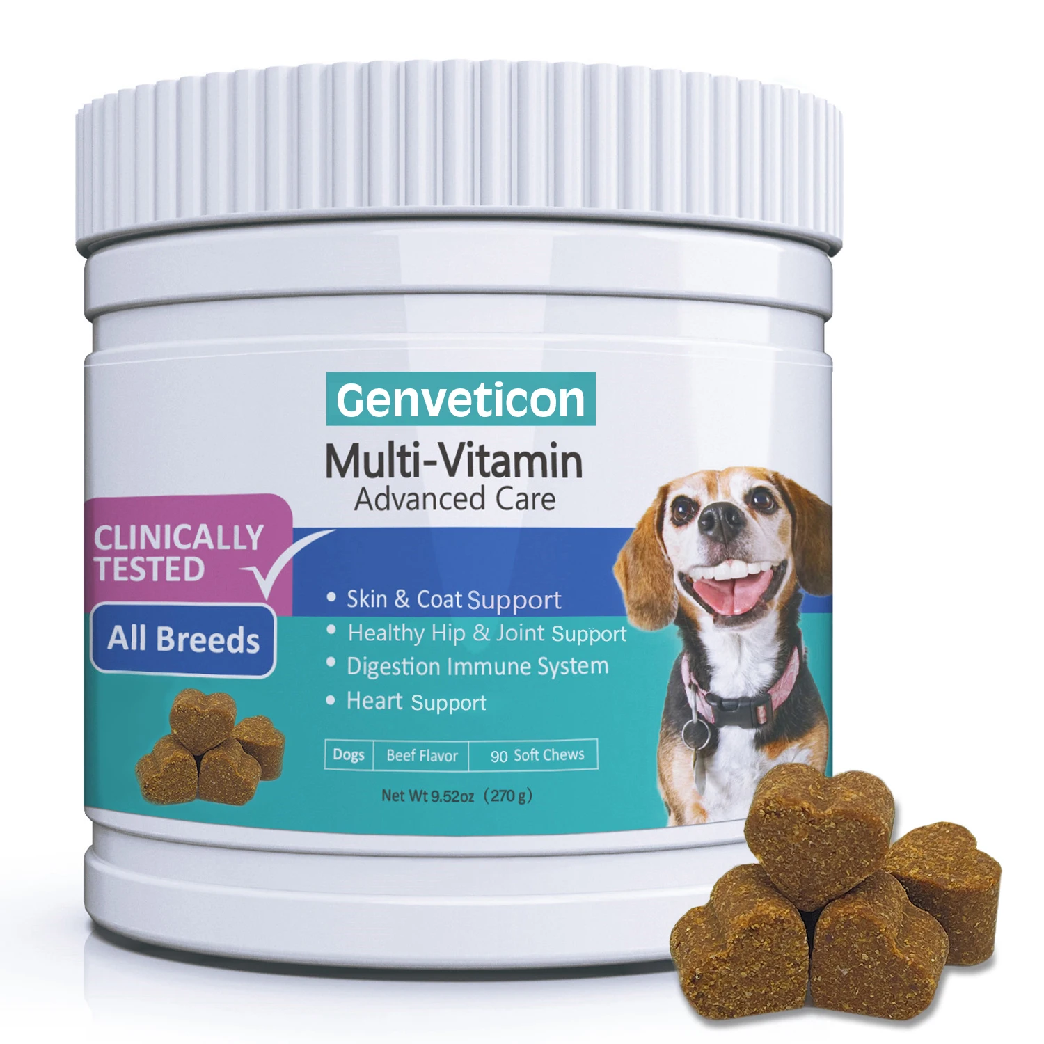 Genveticon Dog Multivitamin Chew Treats,Genveticon Multi-Vitamin ...