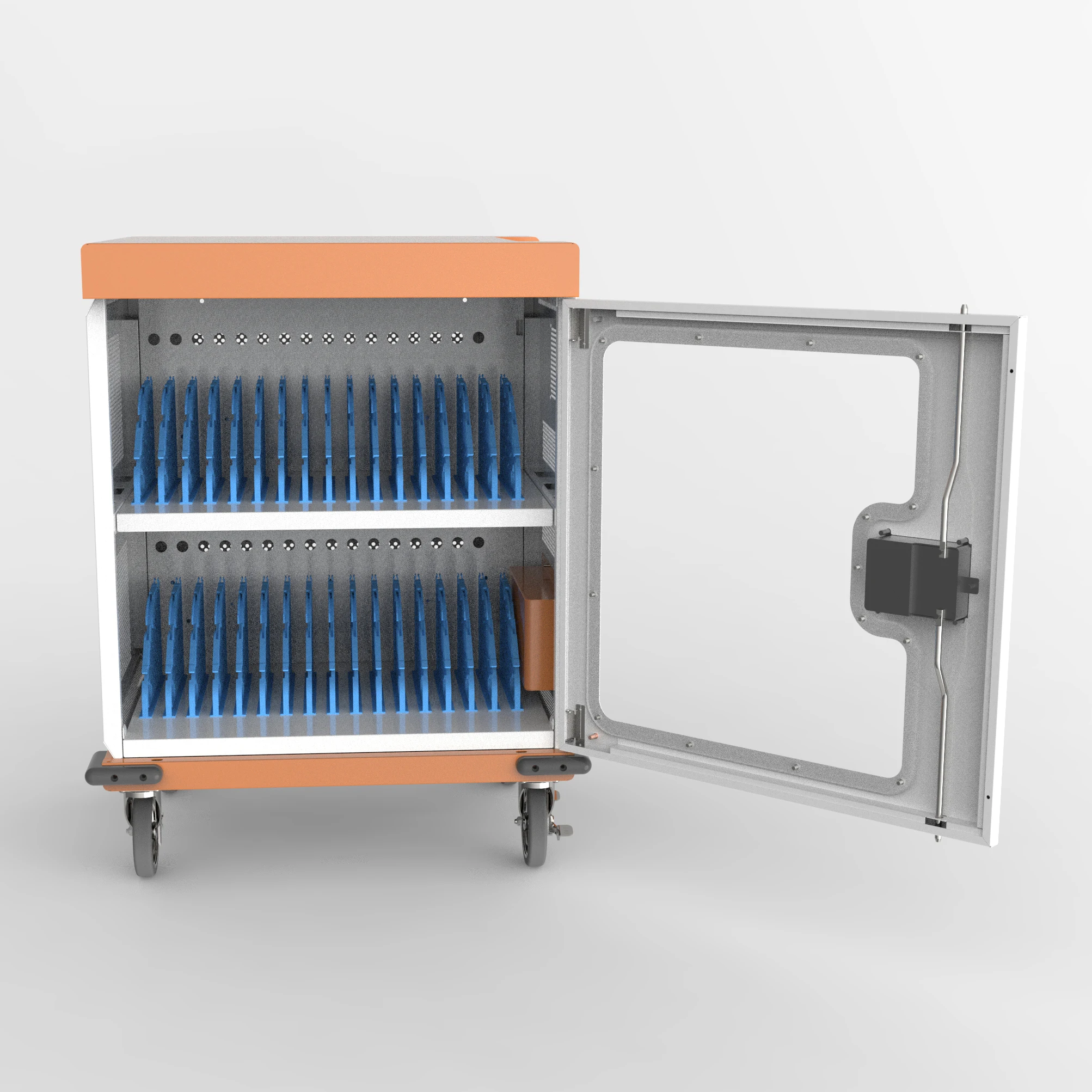 32 Bays Charging Cart With Electronic Keypad For Laptops 14" Storage ...