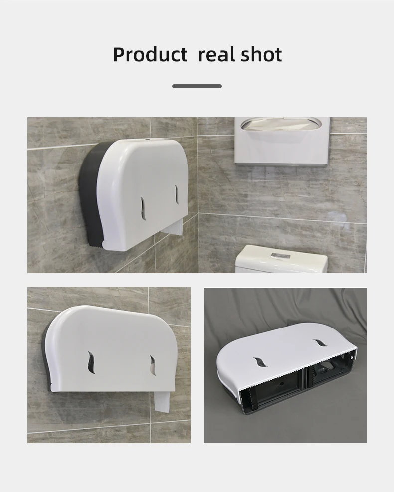 Wall Mounted Twin Jumbo Roll Toilet Paper Dispenser With Sliding Baffle ...