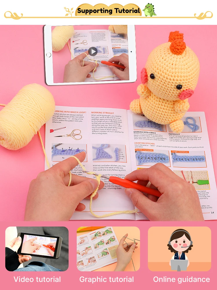 Diy Cute Crochet Beginner Set Crochet Kit Beginners Crochet Kit Animal ...