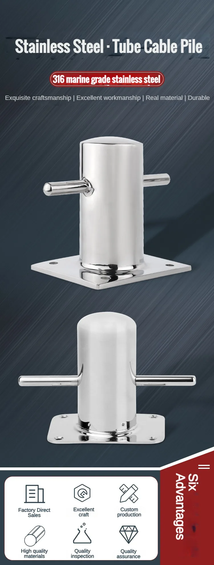 Marine Grade 316 Stainless Steel Yacht Bollard Marina Bollard Yacht ...