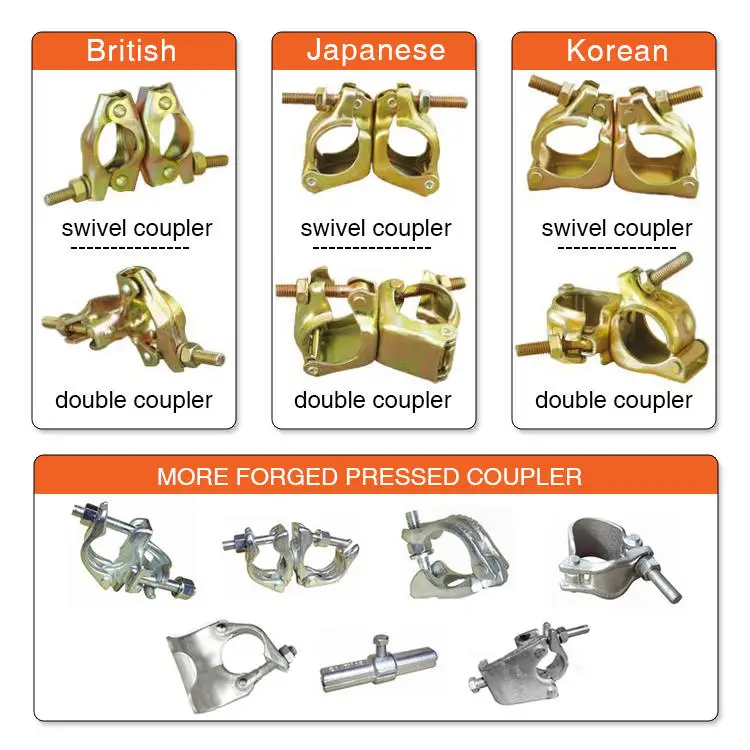 90 Degree Fix Crossed Fastener Pressed Swivel Scaffolding Coupler for ...