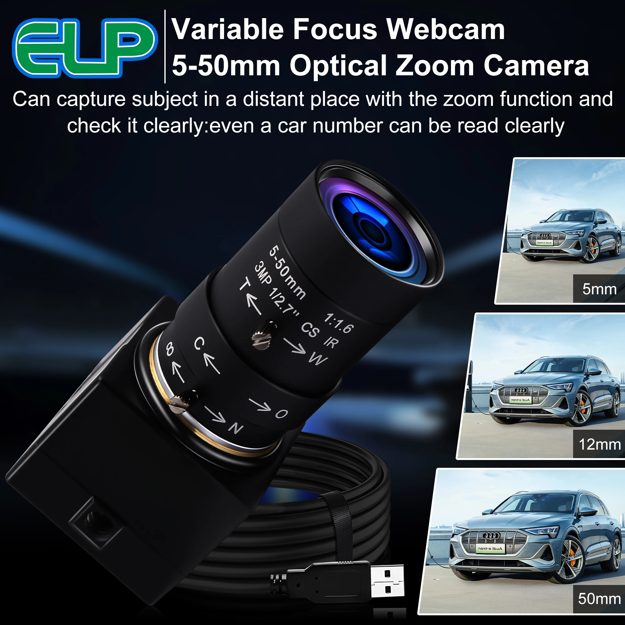 ELP 8MP 10X Zoom USB Webcam - High Definition & Versatility