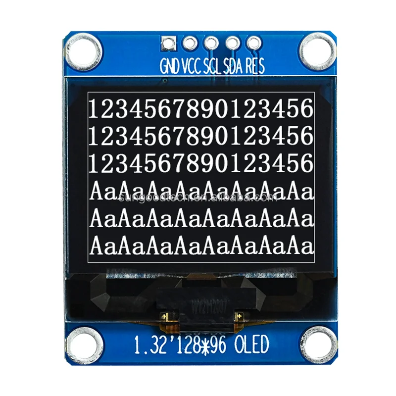 1.32 Inch OLED Display Module 128x96 Resolution Grayscale OLED 1.3 Inch IIC Interface SSD1327 ...
