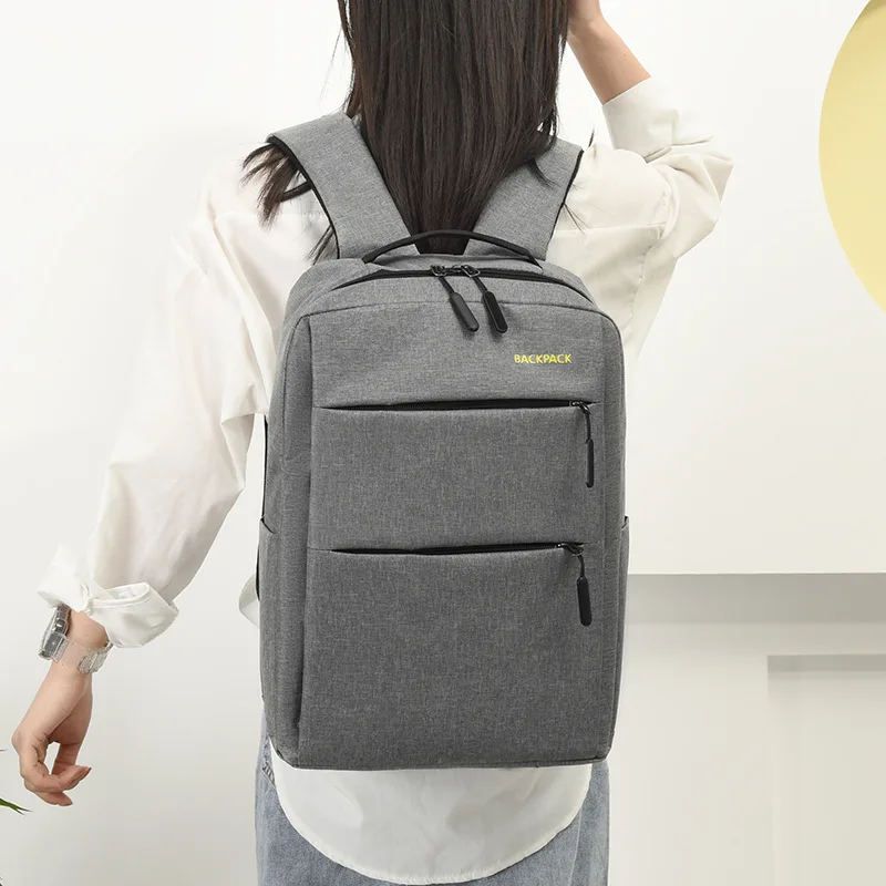 Black Grey Ergonomics Nylon Laptop Backpack Custom Logo Travel Office ...