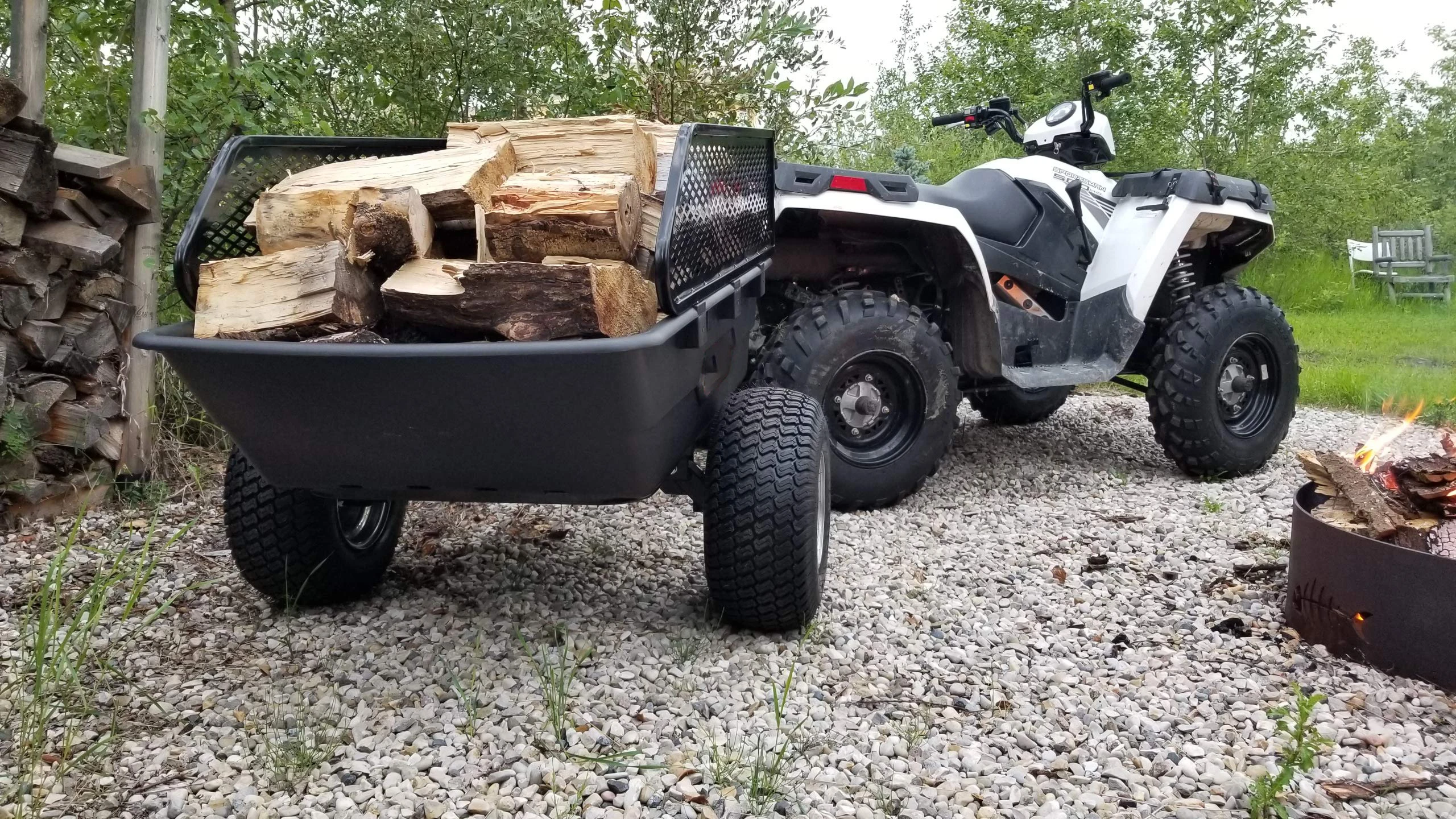 Multiuse Pull Handle Atv Utility Trailer Yard Garden Cart Pulled ...