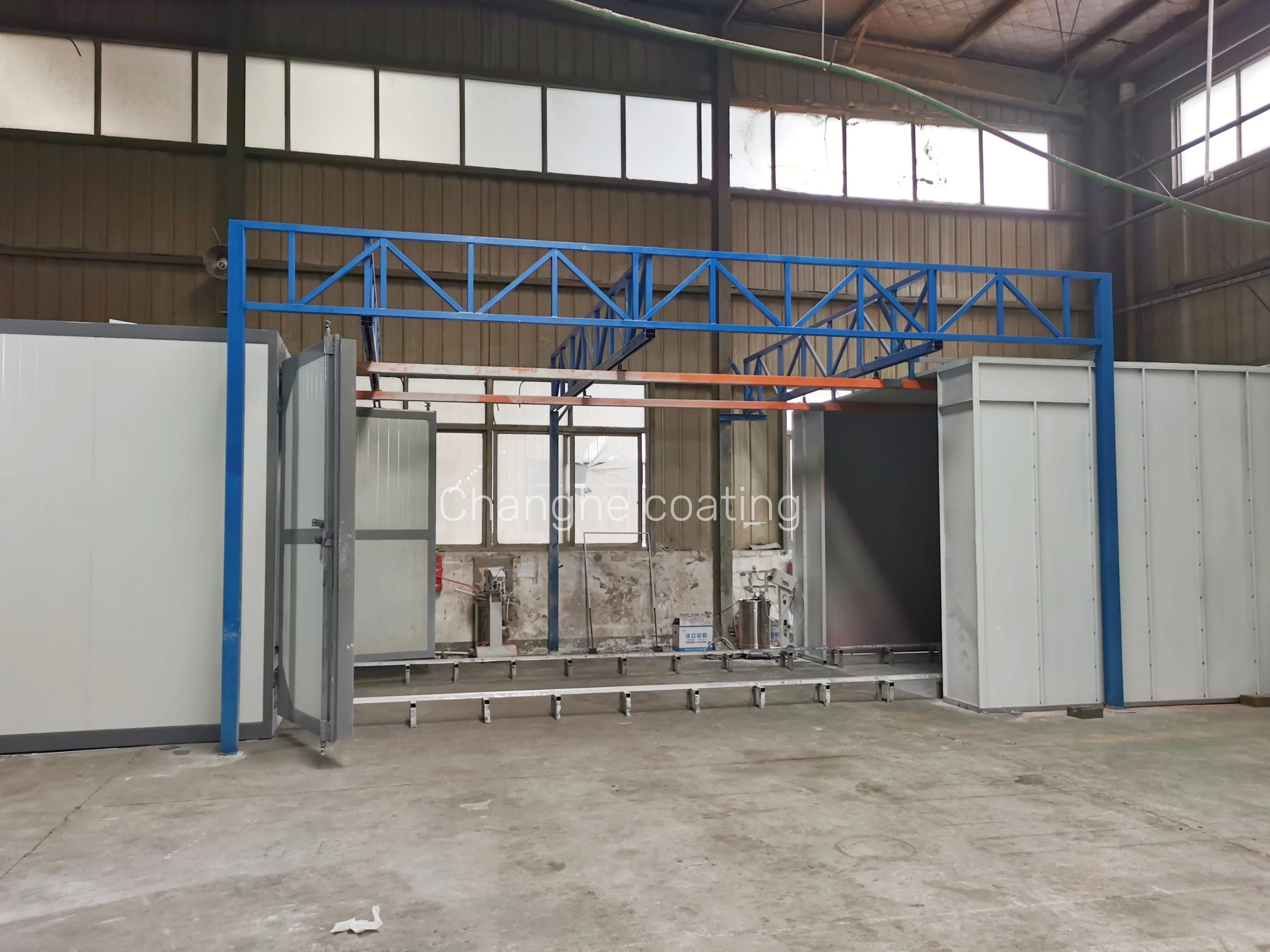 Walk-in Powder Coating Plant with Big Cyclone Powder Recovery Unit ...