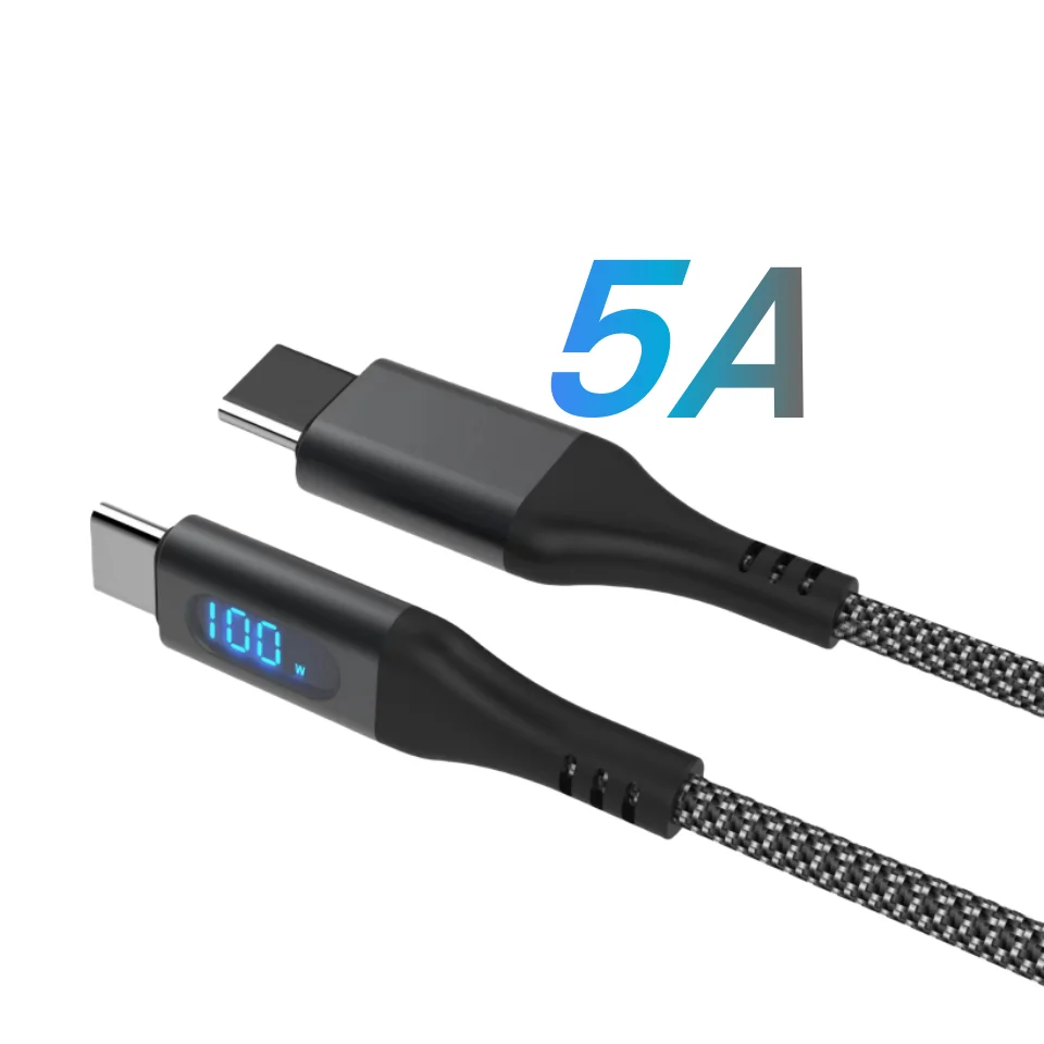 Accessories 5a Usb Type-c 100w Pd Fast Charging Data Cable Braided Usb ...