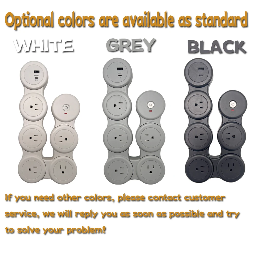 Custom Logo American Extension Socket Snake Shape 3250w Pd 20w Fast ...