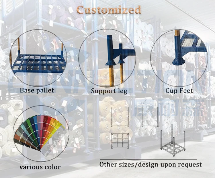 Foldable Stacking Fabric Textile Roll Stillages Cage Pallet Rack for ...