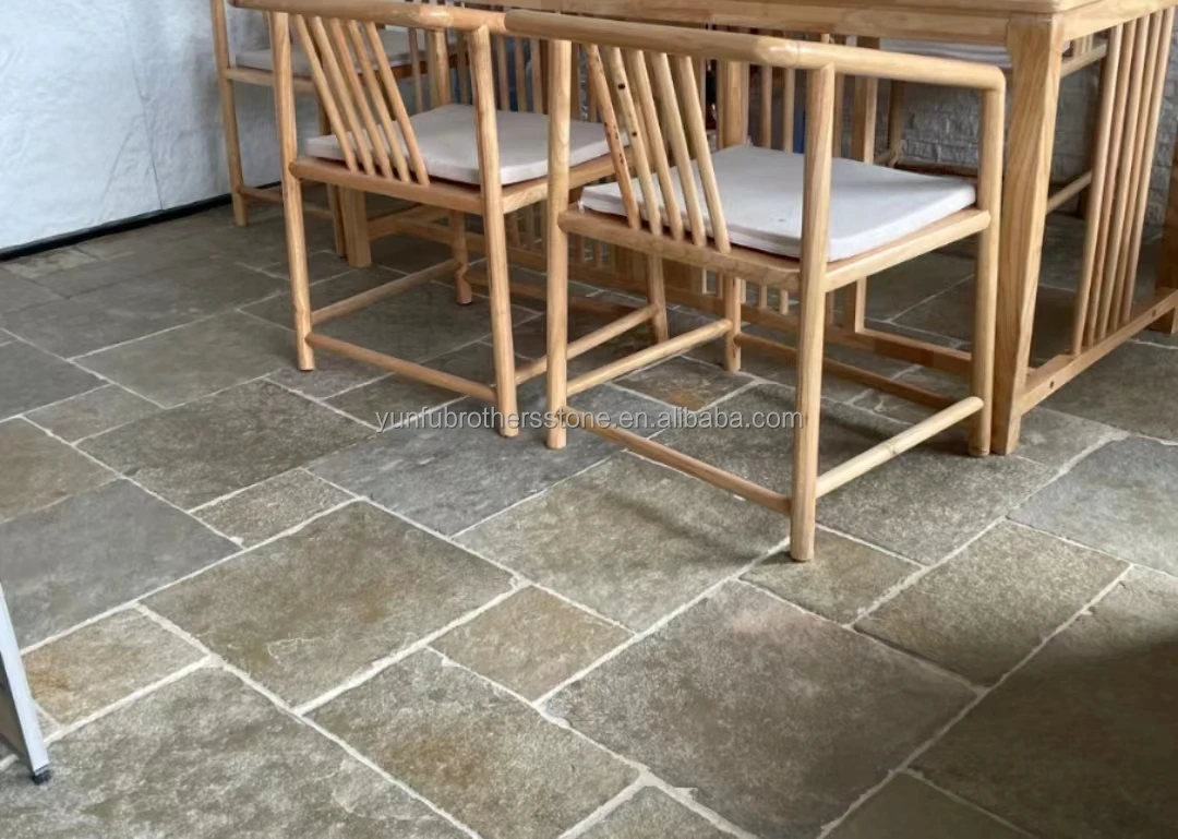 Modern Natural Stone Tumbled Limestone Wall Cladding In Black Grey ...