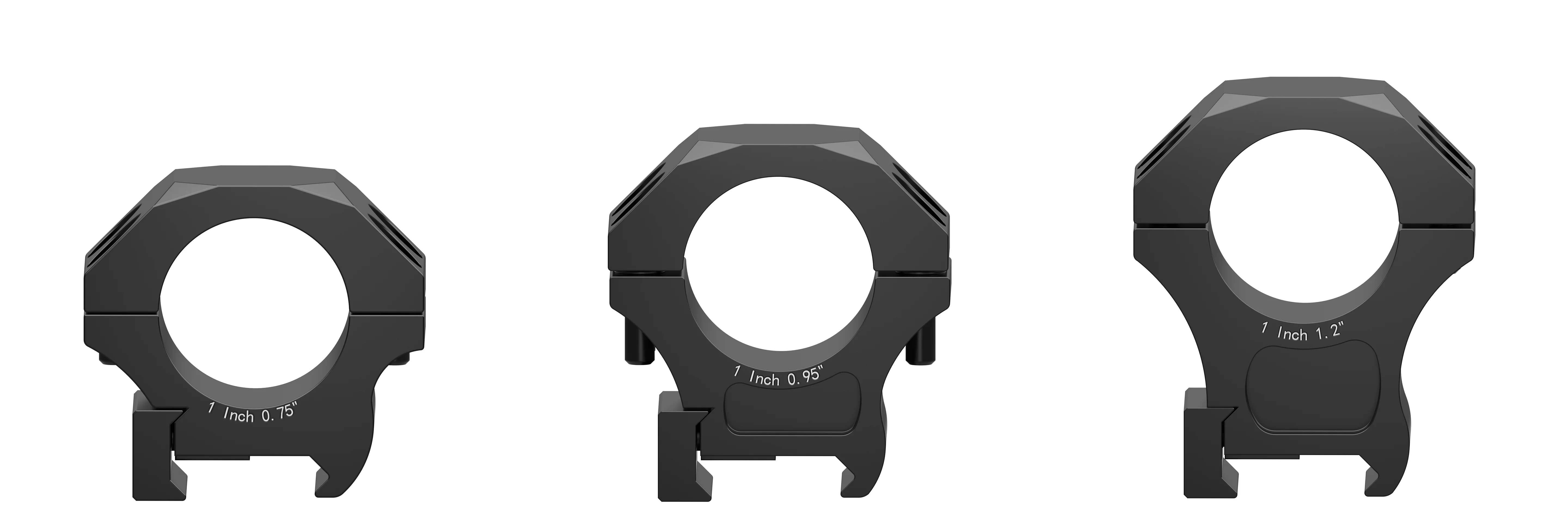 TYPHON Optics Medium Profile Scope Rings 25.4mm/1 Inch Diameter Center ...