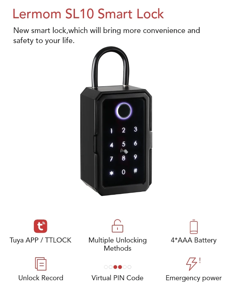 Lermom Wall Mounted Electronic Key Box - Smart & Secure