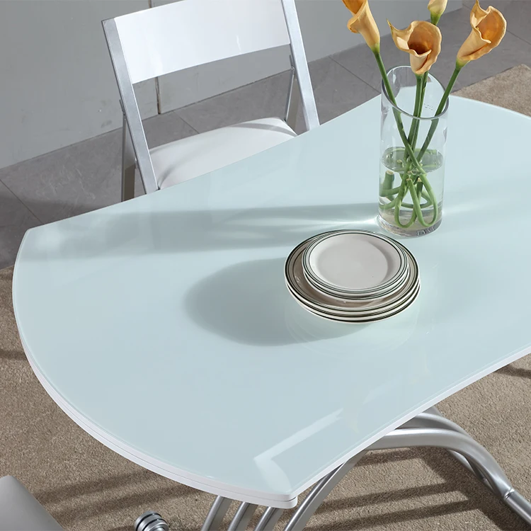 Modern Home Furniture - Rotate Expand Lift Glass Table