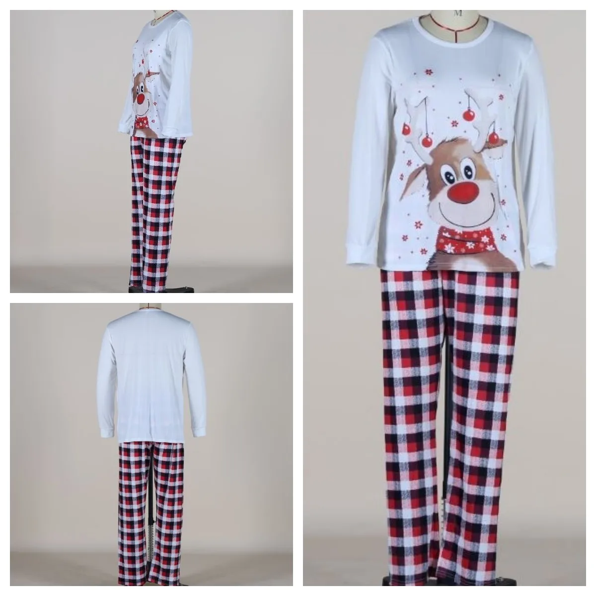 Custom Christmas Pajamas Blank Red Xmas Christmas Pyjamas Set Matching ...