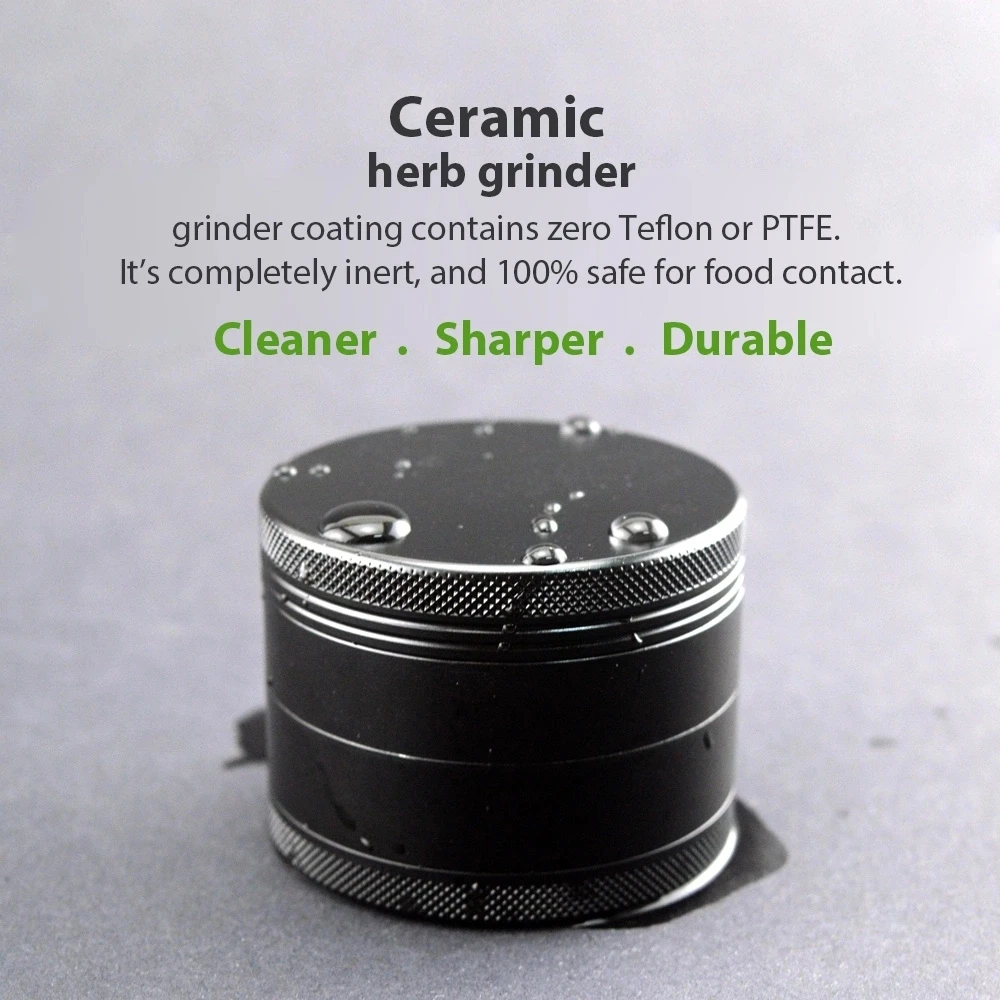 VA Custom Ceramic Herb Grinder Non Stick 63mm 4 Parts with Free Gift ...