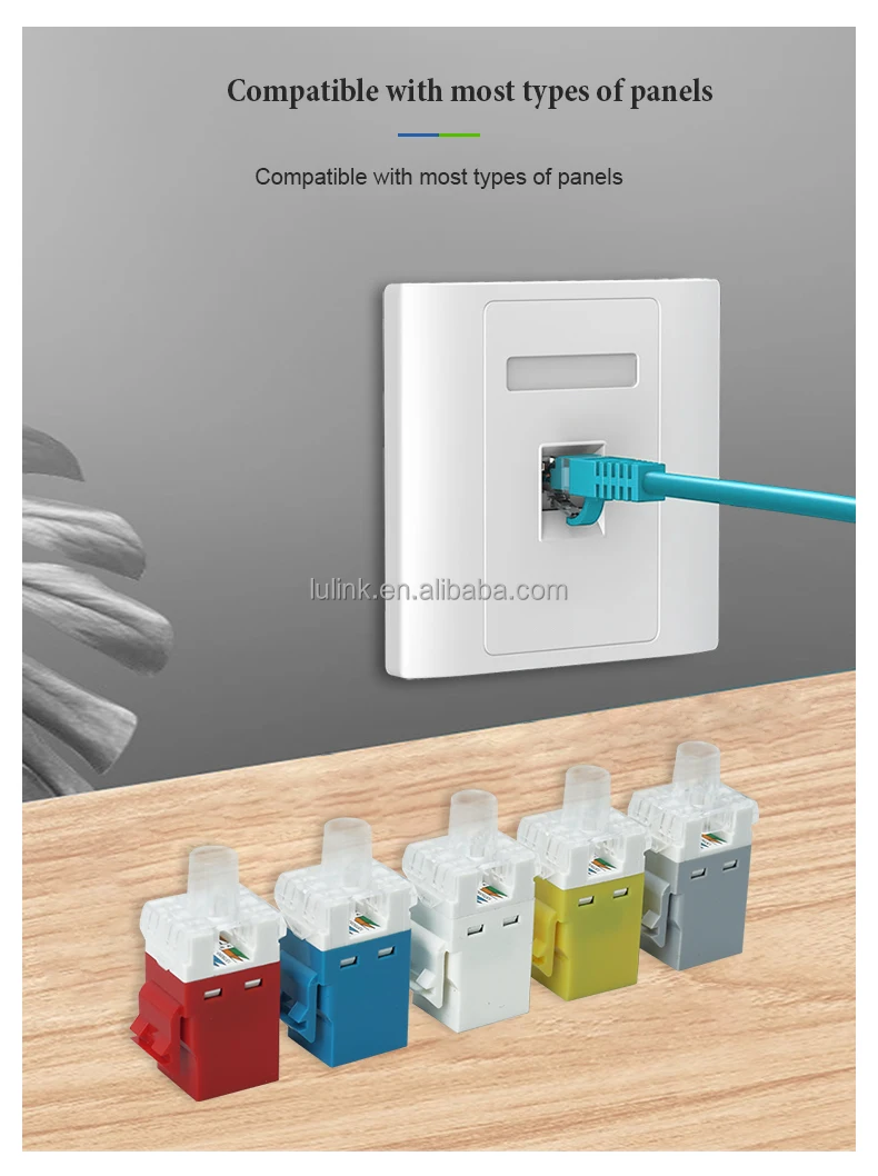 Rj45 Connector Blue Color Utp Cat6 Keystone For 22-26awg Cable - Buy ...