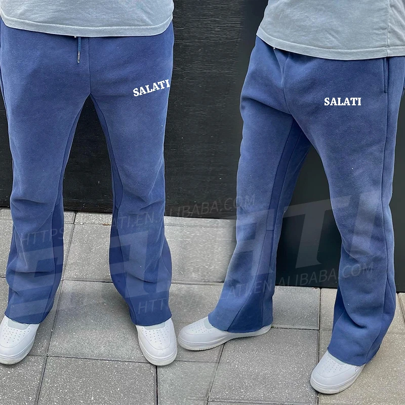Oem Custom Flared Sweatpants Cotton Nylon Flare Track Pants Men Jogger ...